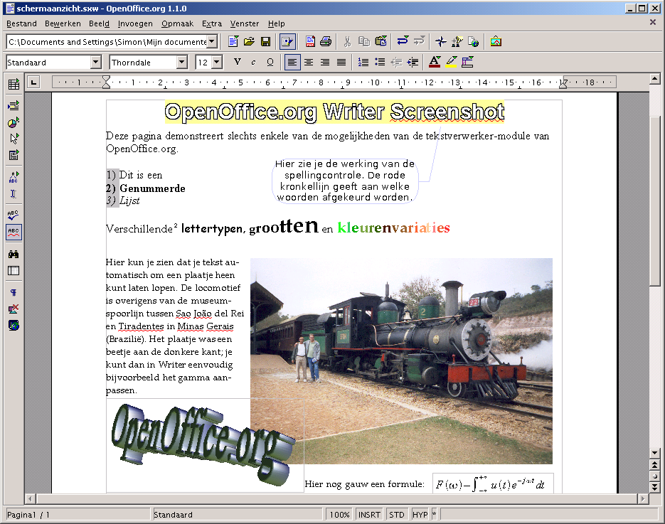 Writer screenshot